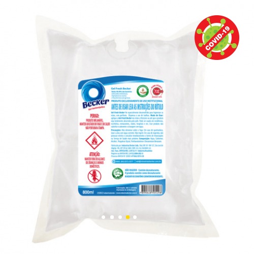 ALCOOL GEL 70 REFIL 800ML FRESH BECKER